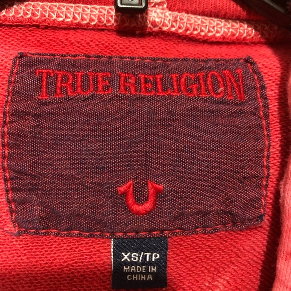 True Religion | Tops | True Religion Red Hoodie | Poshmark